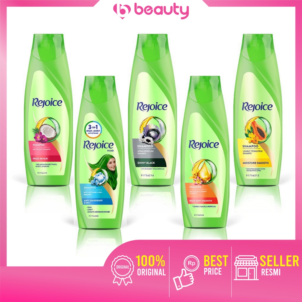 Jual BEAUTY Shampo Rejoice 70ml Shiny Black / Anti Dandruff 3in1 ...
