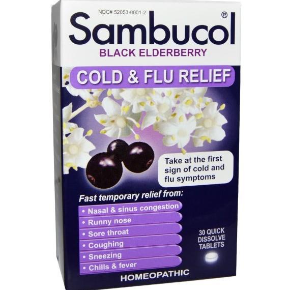Jual Sambucol, Black Elderberry, Cold & Flu Relief, 30 Quick Dissolve ...
