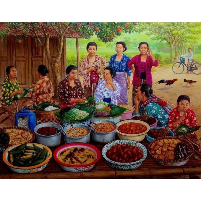 Jual Custom Request Repro Digital Lukisan Mbok Jawa Traditional ...