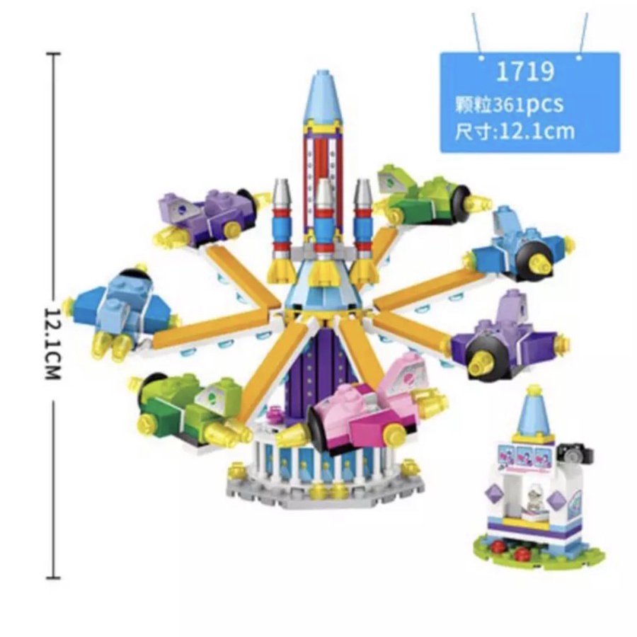 Jual LOZ Moc Mini ( ROTATE PLANE) 1719 Amusement Ride Building Block ...