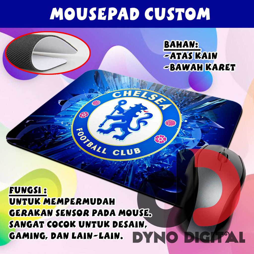 Jual Mousepad Custom Tatakan Mouse Chelsea FC Premier League PL11 ...