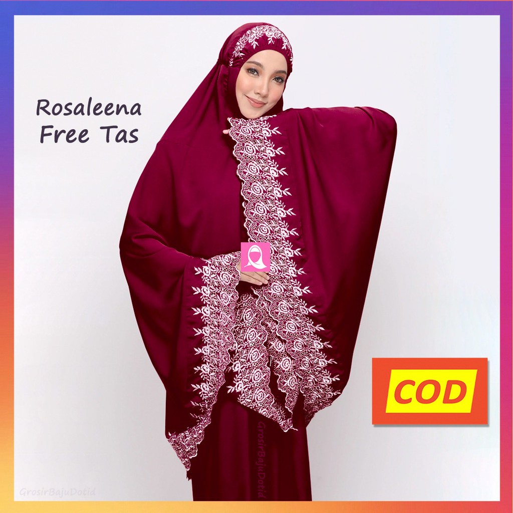 Jual Arbifa | Mukena Rosaleena Jumbo Dewasa katun Import Premium Adem ...