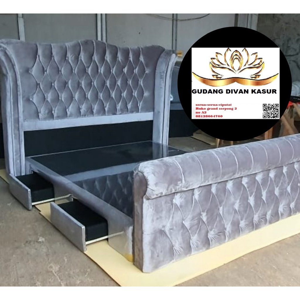 Jual Divan Ranjang Kasur Sandaran Jaguar Double sandaran+laci Bahan ...