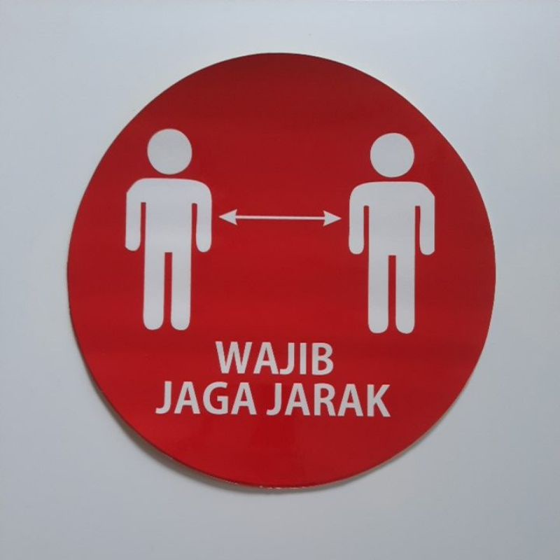 Jual Stiker Wajib Jaga Jarak | Patuhi Protokol Kesehatan | Shopee Indonesia