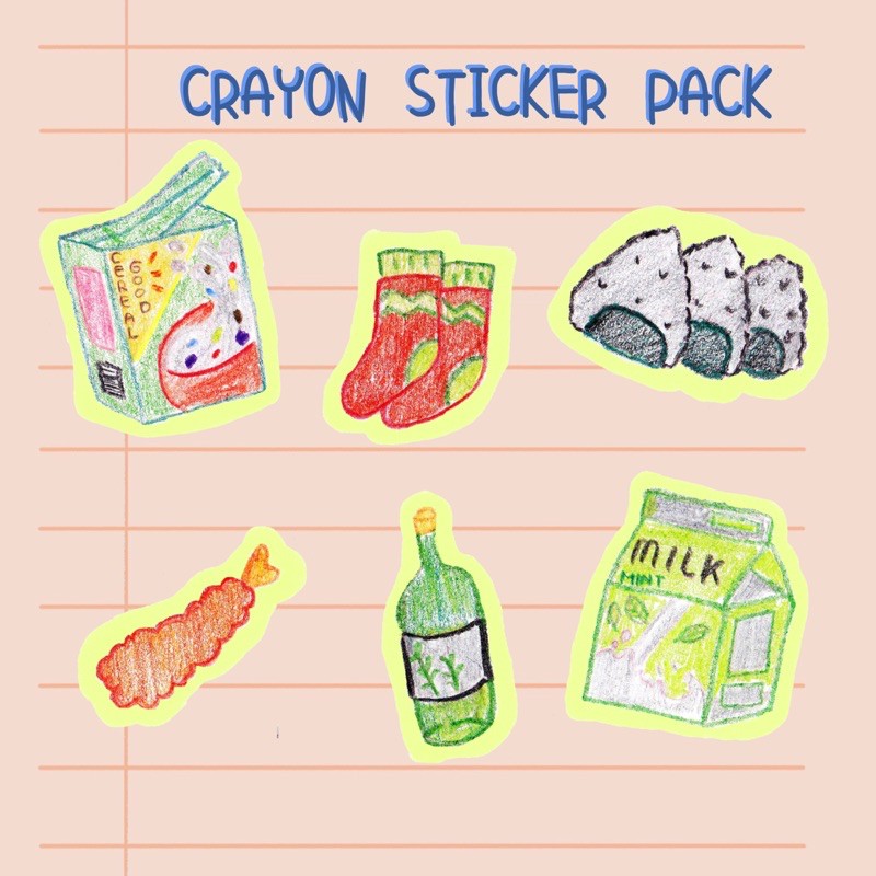 Jual Crayon Sticker Pack Journal Sticket Aesthetic | Shopee Indonesia