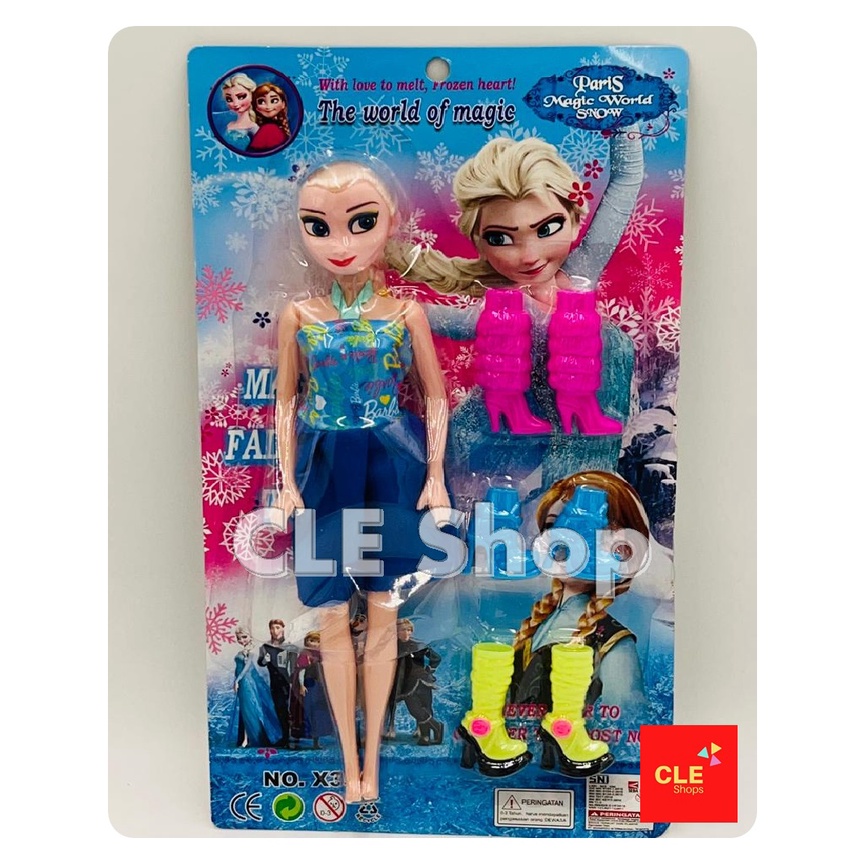 Jual Mainan Boneka Berby Frozen Elsa Ana + Sepatu Berby | Shopee Indonesia