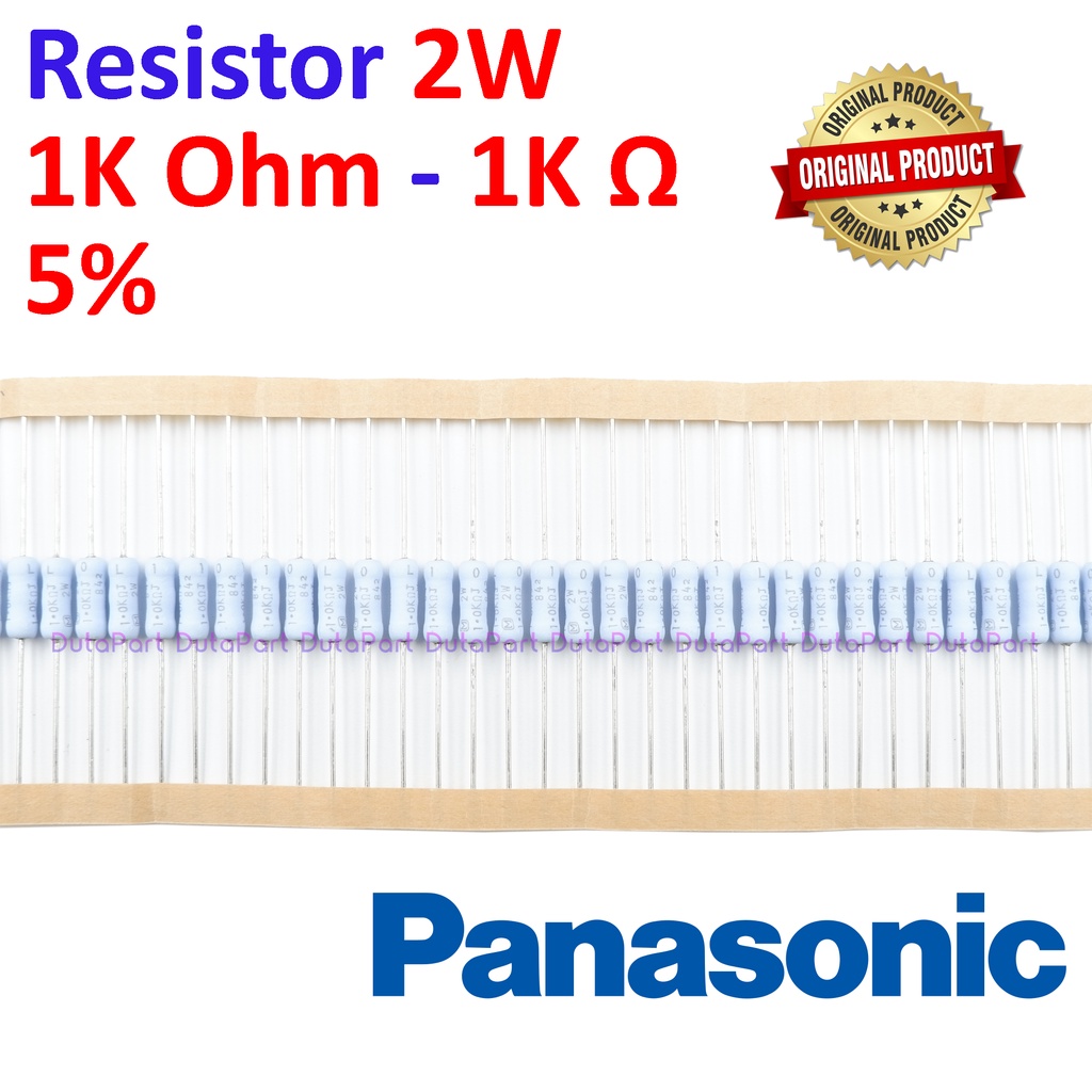 Jual Resistor 1K Ohm 2 Watt 5% ORIGINAL PANASONIC 2W 1K R HIGH QUALITY ...