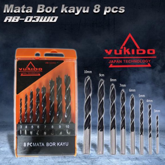 Jual NEW PROMO!! YUKIDO MATA BOR KAYU SET 8 PCS UKURAN 8 -10 MM BISA ...