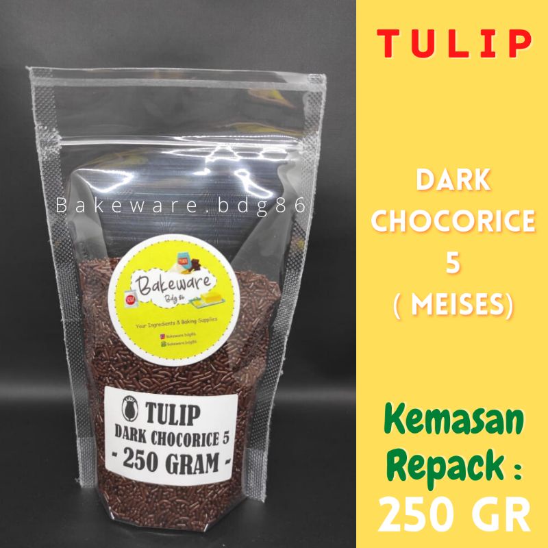 Jual TULIP MESES DARK CHOCORICE 5 REPACK 250 GRAM MEISES ORIGINAL ...
