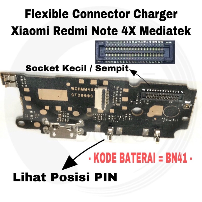 Jual FLEXIBLE KONEKTOR XIAOMI REDMI NOTE 4 SMALL MEDIATEK CON CAS ...