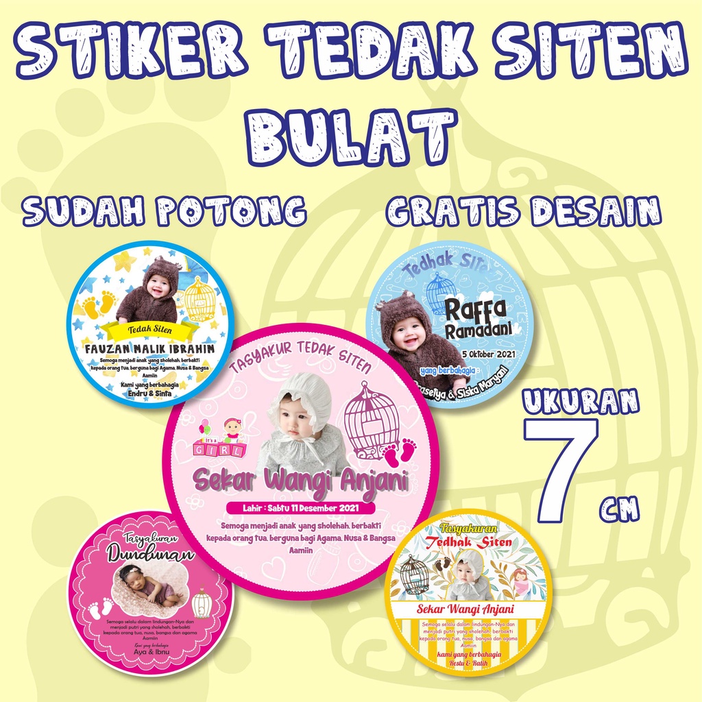 Jual Stiker Tedak Siten Dundunan Ukuran 7 cm Gratis Desain Murah ...