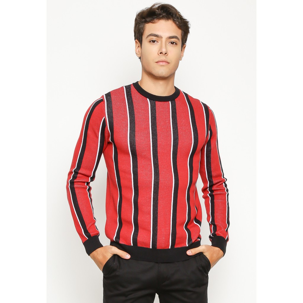 Jual KENT&CREW Sweater Lengan Panjang Stripes Merah Pria - C-XLF601-Q5 ...