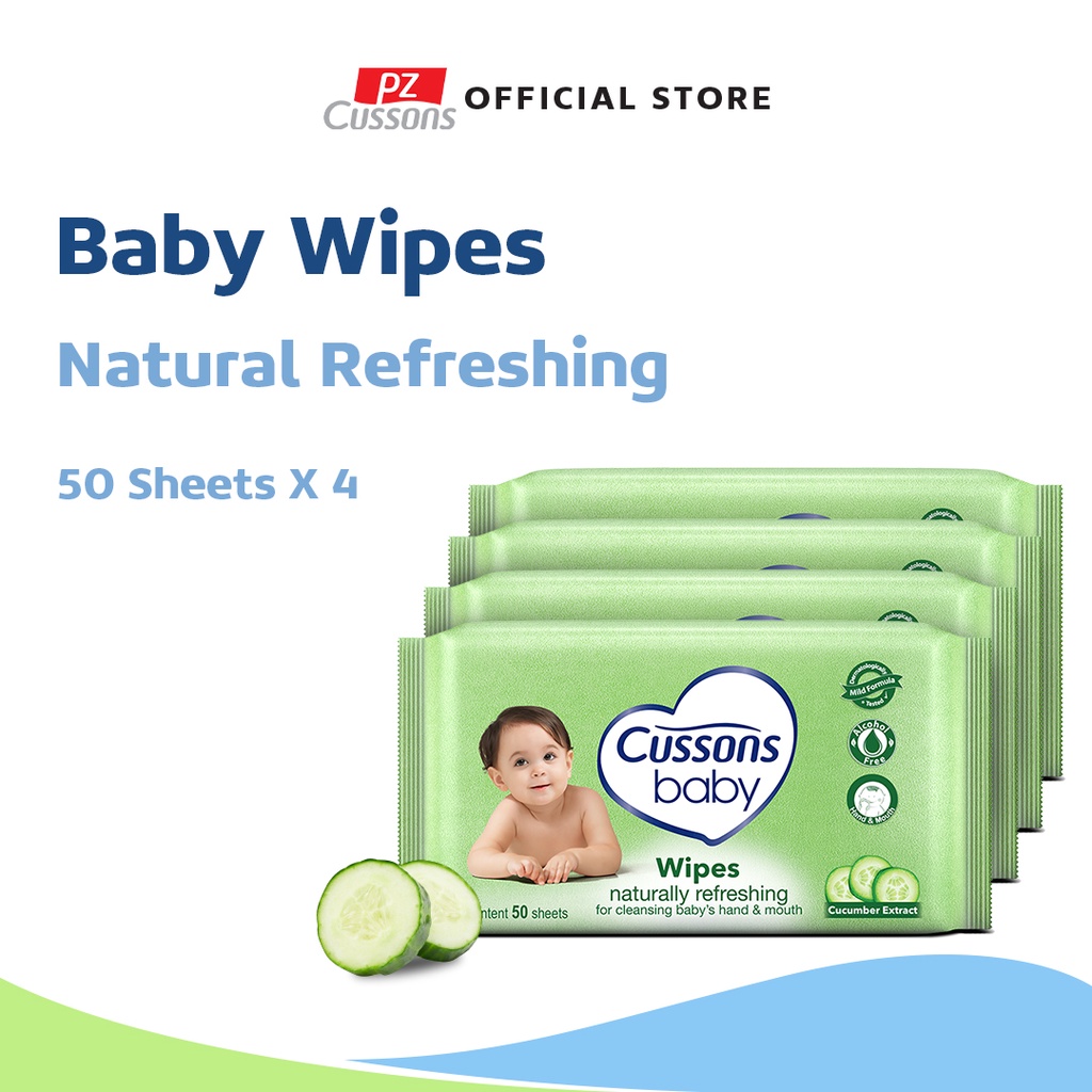 Jual Cussons Baby Wipes Natural Refreshing 50 Sheet X 2 Twin Pack (NEW ...