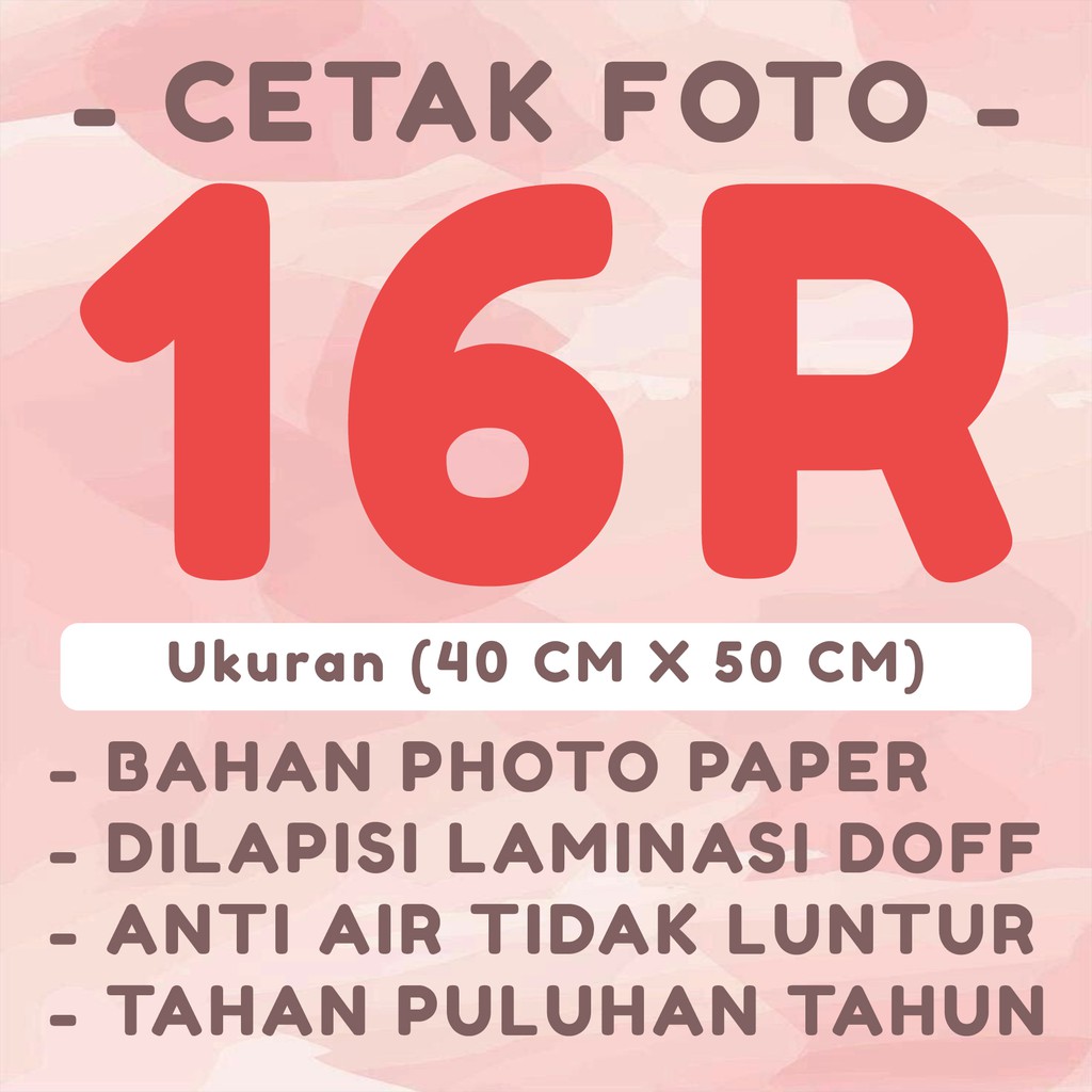 Jual CETAK FOTO 16R (40CM X 50CM) LAMINASI DOFF BAHAN BERKUALITAS PHOTO PAPER TANPA PRE ORDER ...