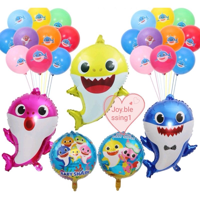 Jual BALON BABY SHARK UKURAN SEDANG biru pink kuning | Shopee Indonesia