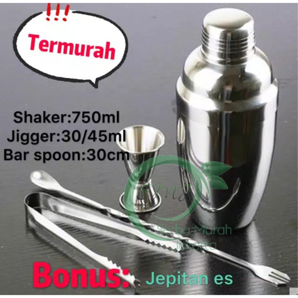 Jual SMJ - Bartender Bar Tender Set Shaker, Bar Spoon, Jigger Measure ...