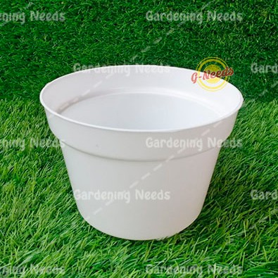 Jual Pot Bunga Putih Polos NKT 17 (15cm) | Shopee Indonesia
