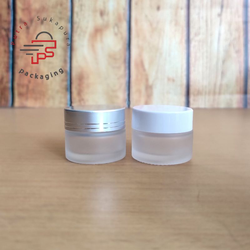 Jual pot kosmetik kaca 15gr / pot cream 15gr kaca frosted / wadah cream ...