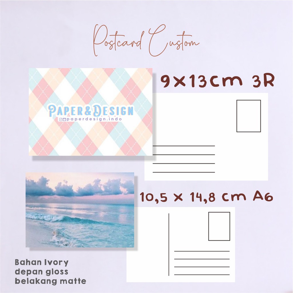 Jual CETAK POSTCARD BAHAN TEBAL MAIL PAPER GOOD QUALITY KARTU CUSTOM ...
