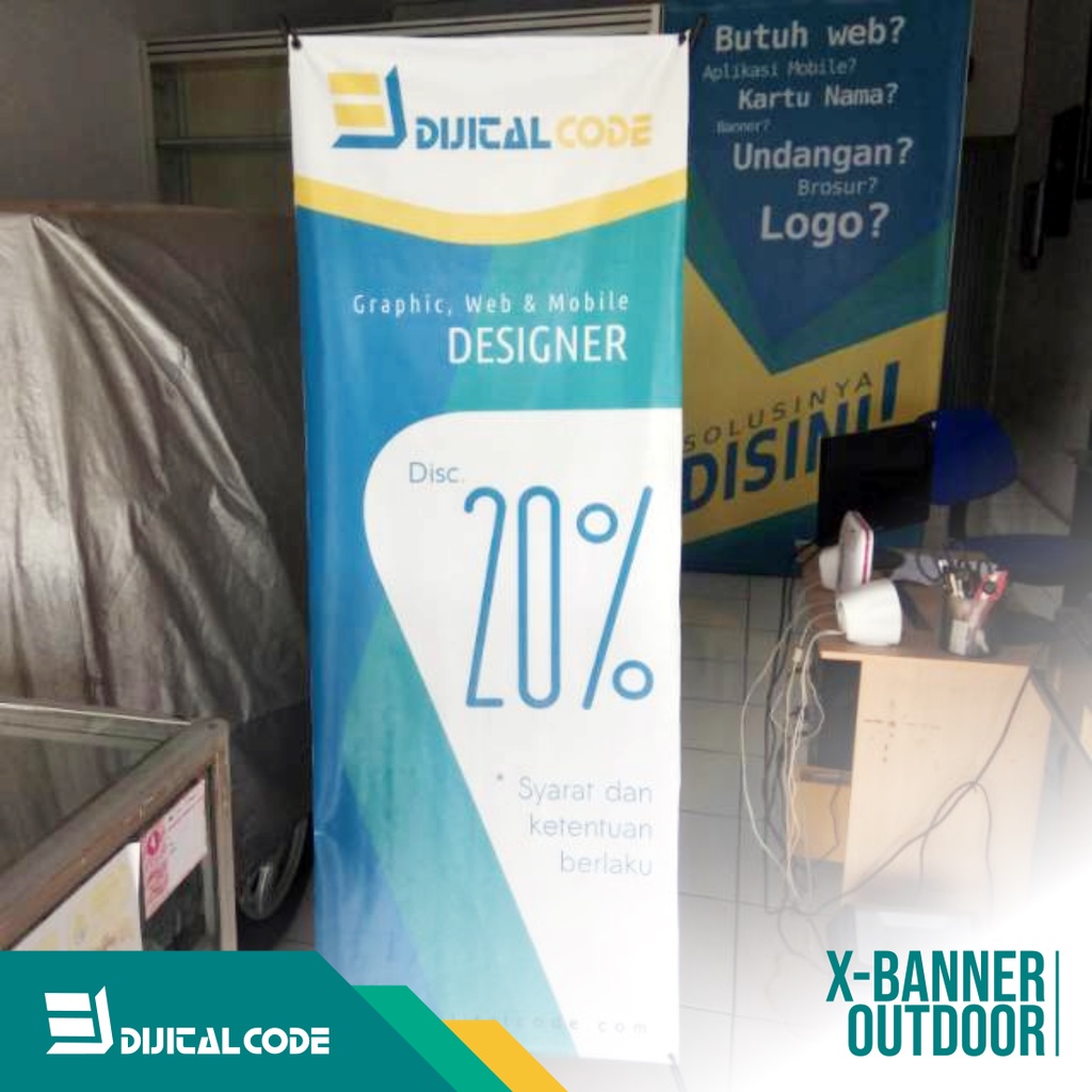 Jual Desain & Cetak X-Banner Outdoor + Kaki Korea 60x160cm | Shopee ...