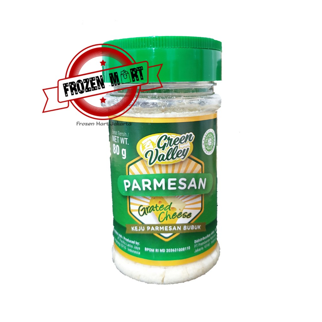 Jual Green Valley Parmesan Cheese / Keju Parmesan Bubuk 80gr | Shopee ...