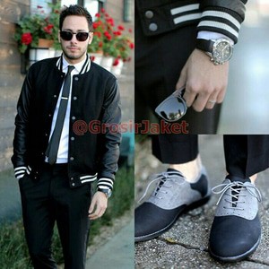 Jual Jaket Varsity/Baseball +Kulit Big Size | Shopee Indonesia
