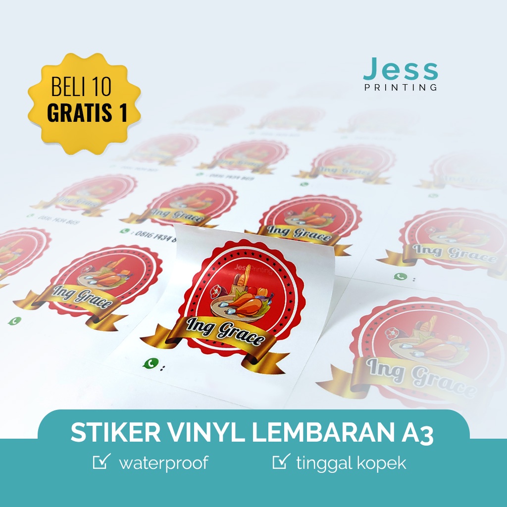 Jual Cetak Stiker Vinyl A3 Lembaran Tersedia Vinil Glossy Doff ...