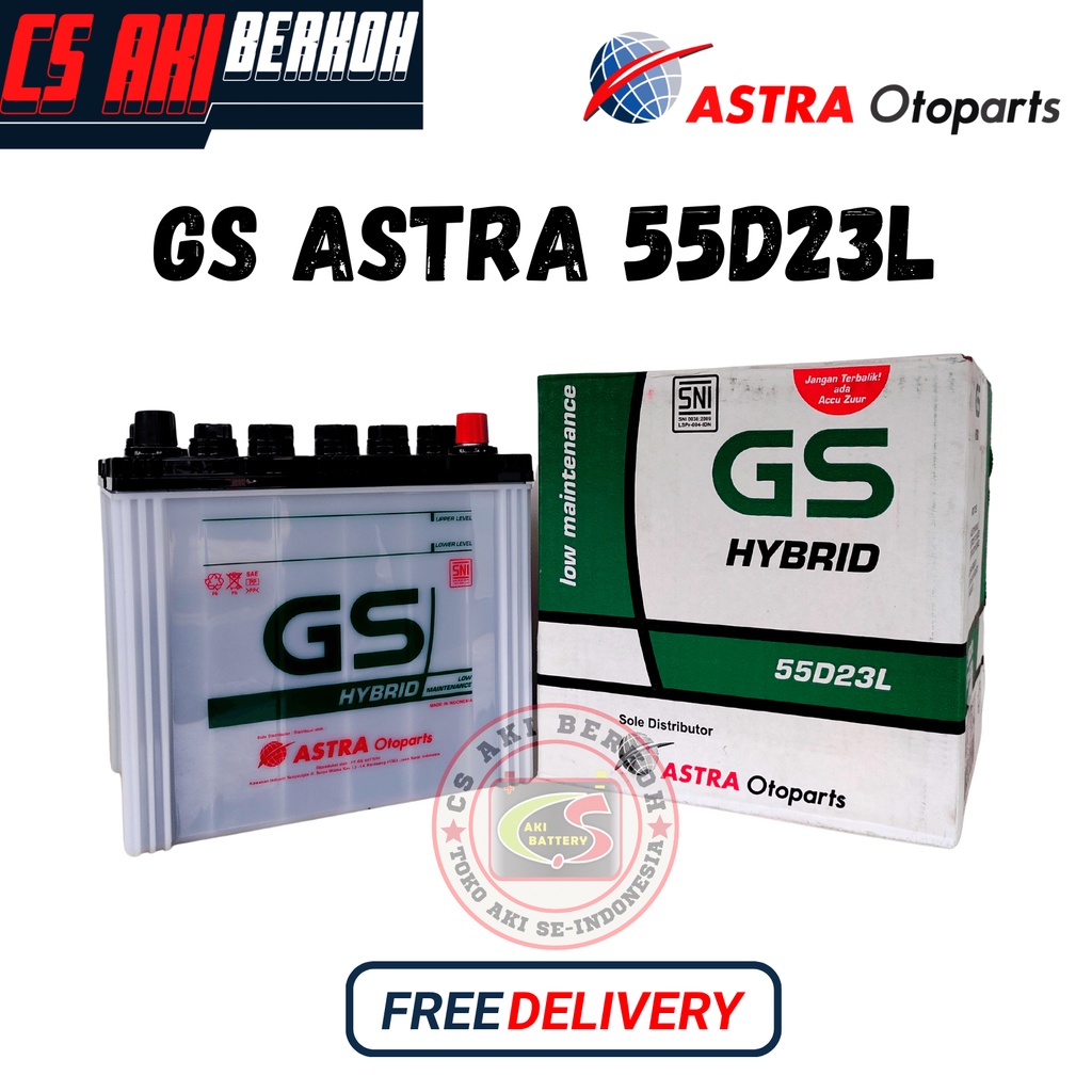 Jual AKI MOBIL GS ASTRA HYBRID N50ZL (55D23L) | Shopee Indonesia