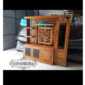 Jual Pemisah ruangan tamu partisi Bufed Bupet lemari pajangan kayu jati ...