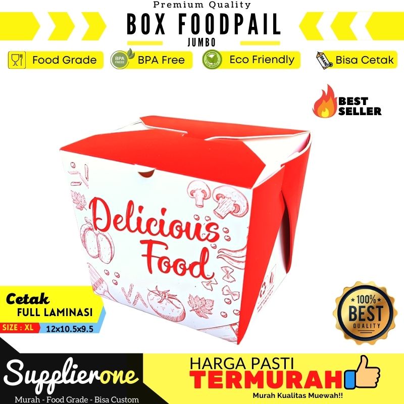 Jual Kemasan Rice Box Jumbo / Dus Rice Box L / Food Pail L / Box Food ...