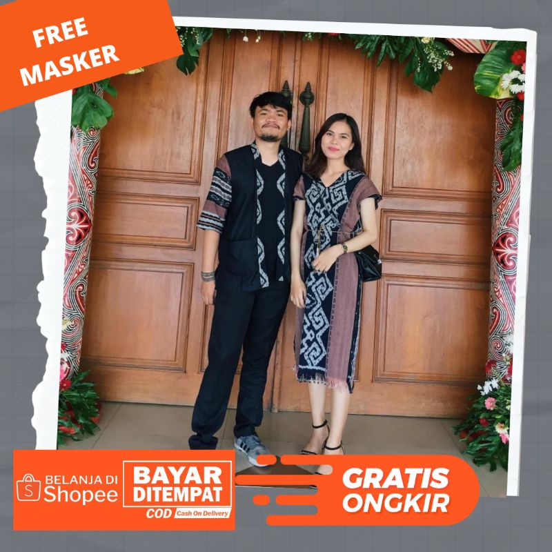 Jual Baju tenun couple - baju tenun - baju etnik - couple tenun - couple etnik - set couple ...
