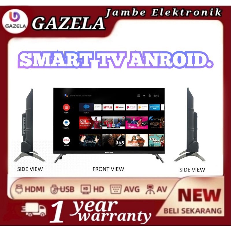 Jual Smart TV 32 inch Gazela Android 9.0 LED TV Ready Televisi (Smart-W32B) | Shopee Indonesia