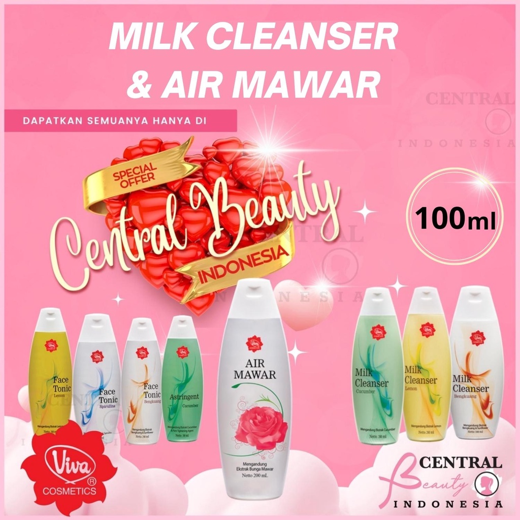 Jual VIVA Central Beauty Milk Cleanser Air Mawar 100 mL | Viva Face ...