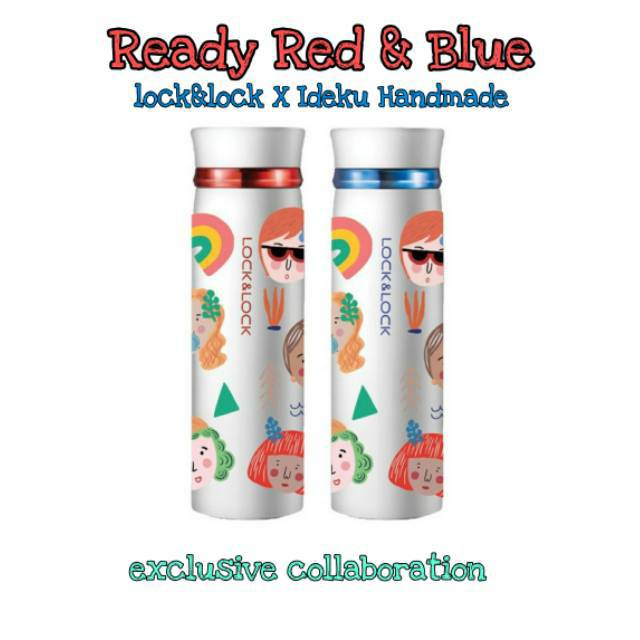 Jual Tumbler Faces Lock&Lock x Ideku Handmade (Biru/Merah) | Shopee ...