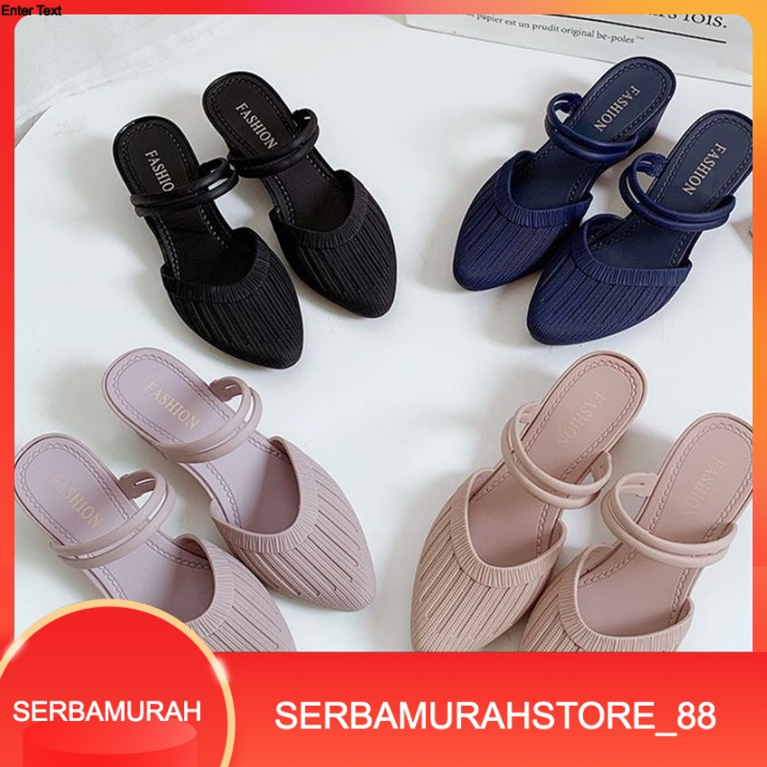 Jual Murah Sepatu Wanita Selop Kode S155 High Heels Cewek | Shopee ...