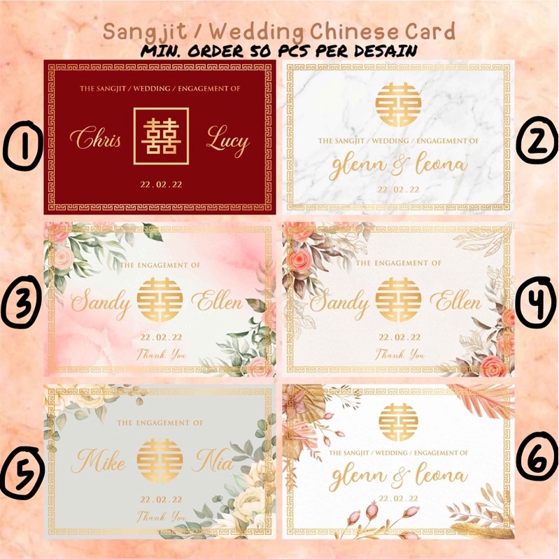 Jual KARTU UCAPAN SANGJIT WEDDING ENGAGEMENT CHINESE GREETING CARD ...