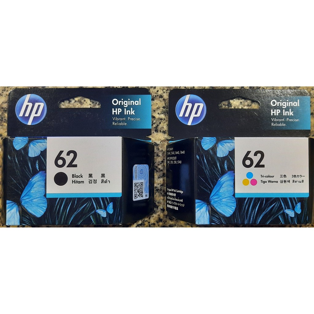 Jual Tinta Printer HP 62 Black Tinta HP 62 Colour Original Ink ...