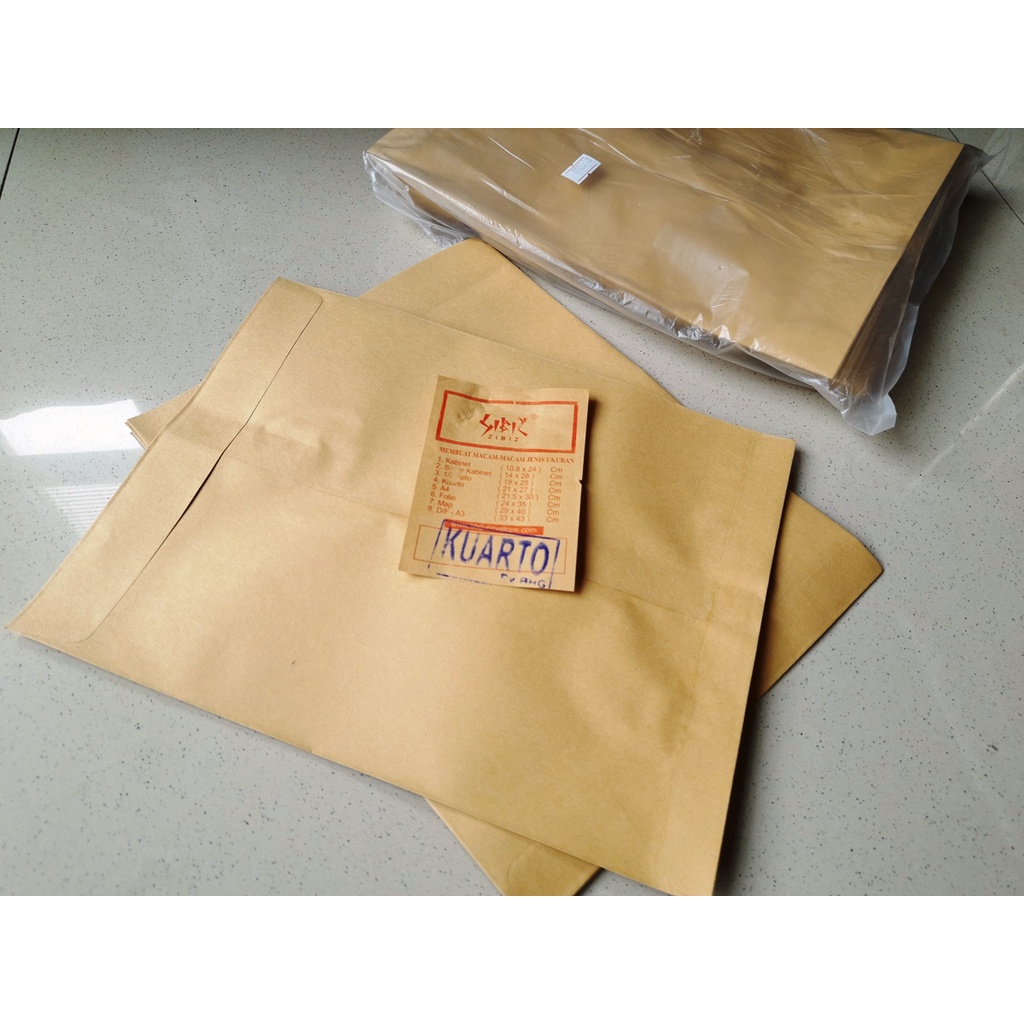 Jual Amplop Coklat Kuarto 21x27cm Pack 100 lbr | Shopee Indonesia