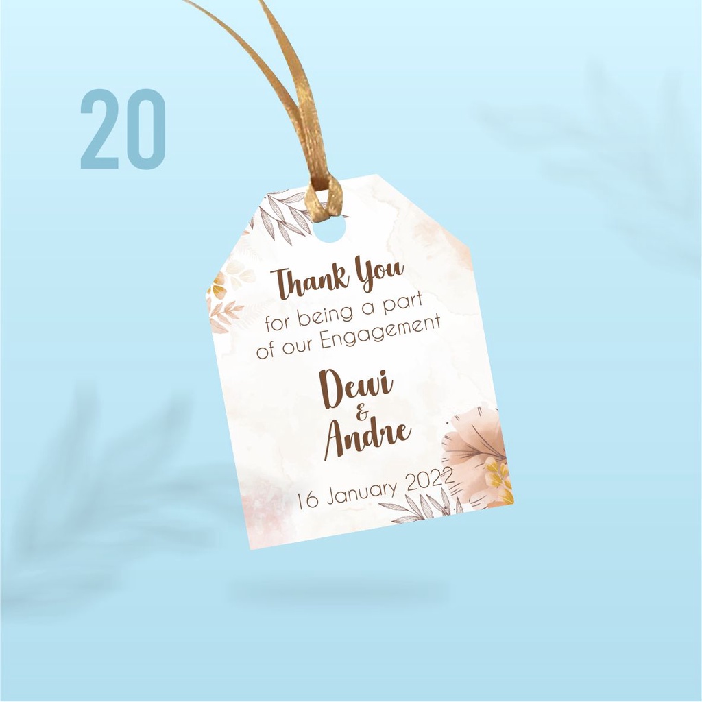 Jual Hang Tag Souvenir 4x5,5 cm / Engagement / Wedding/ Hang Tag Ucapan ...