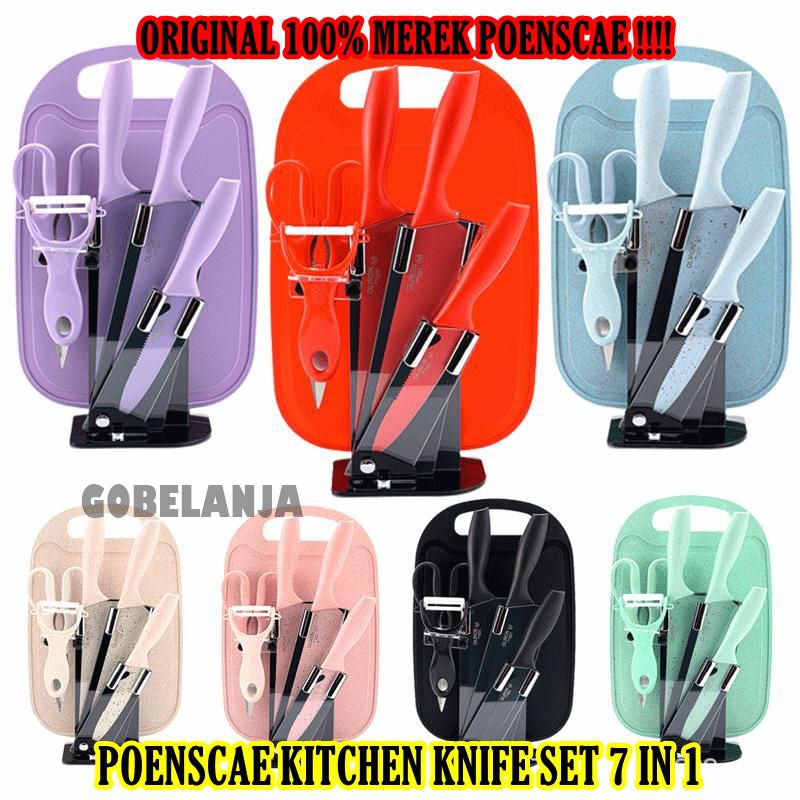 Jual 7 in 1 Kitchen Knife Set / Talenan, Pisau, Pengupas, Gunting Dapur ...