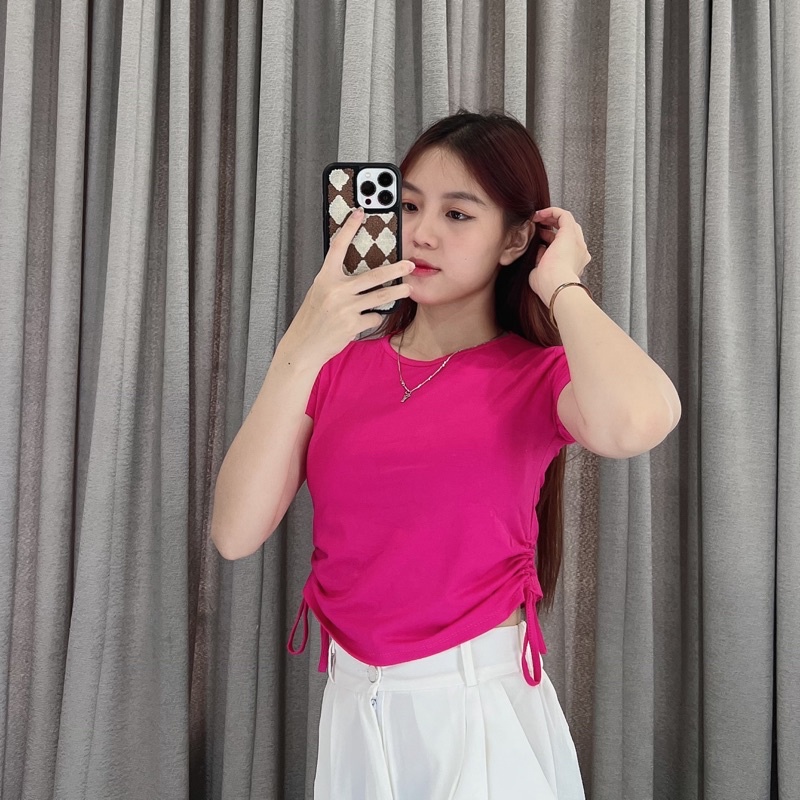 Jual Crop Top Serut Samping | Atasan Wanita Serut Samping | Shopee ...