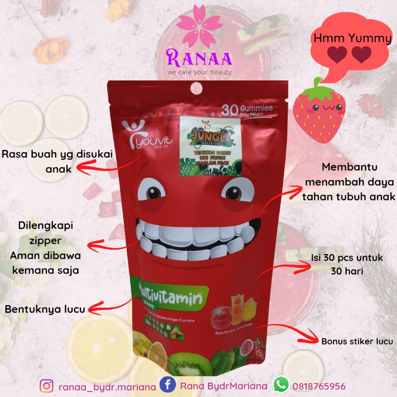 Jual Youfit Vitamin Anak Multivitamin Gummy Jelly Yupi | Shopee Indonesia
