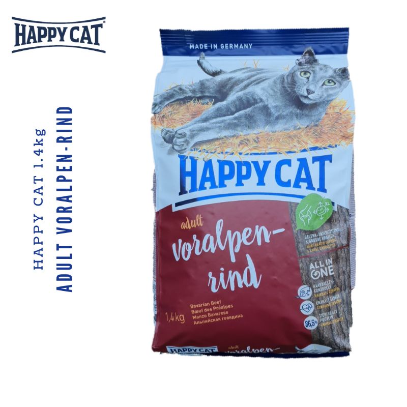 Jual Happy Cat Adult Voralpen-rind 1.4kg - Makanan Kucing Dewasa dari ...