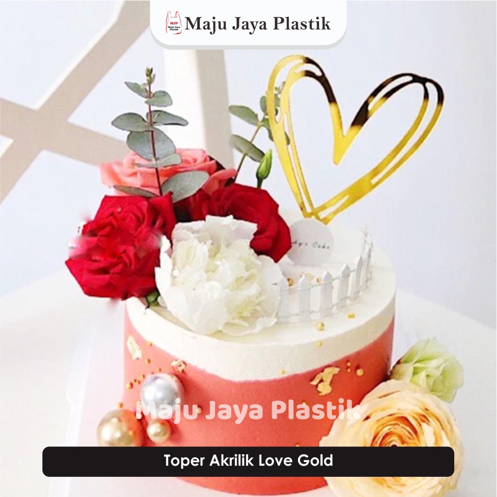 Jual Cake Topper Akrilik Love / Topper Kue Hati Heart Love Cake ...