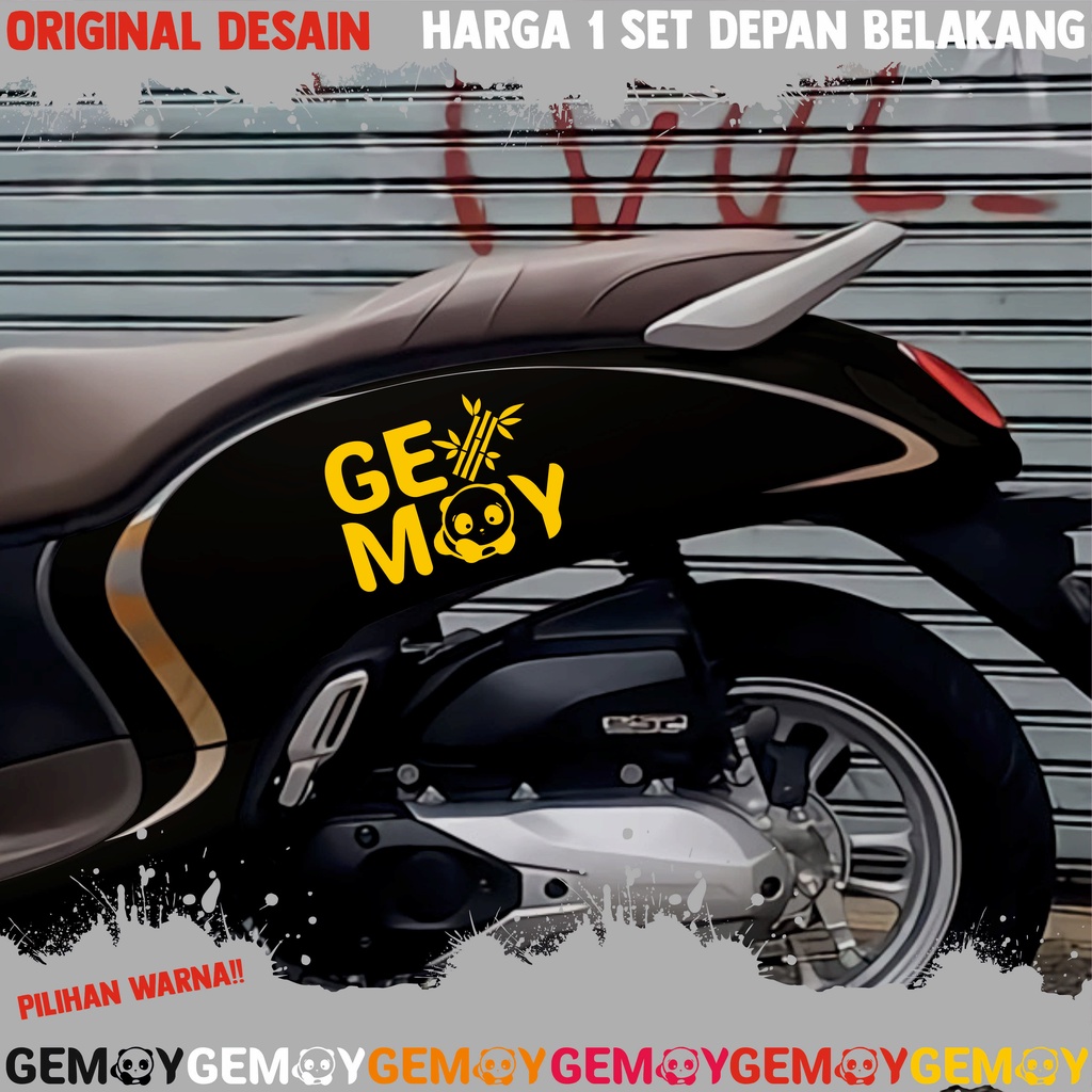 Jual BISA CUSTOM NAMA /Sticker Scoopy PANDA GEMOY Satu Set /all varian ...