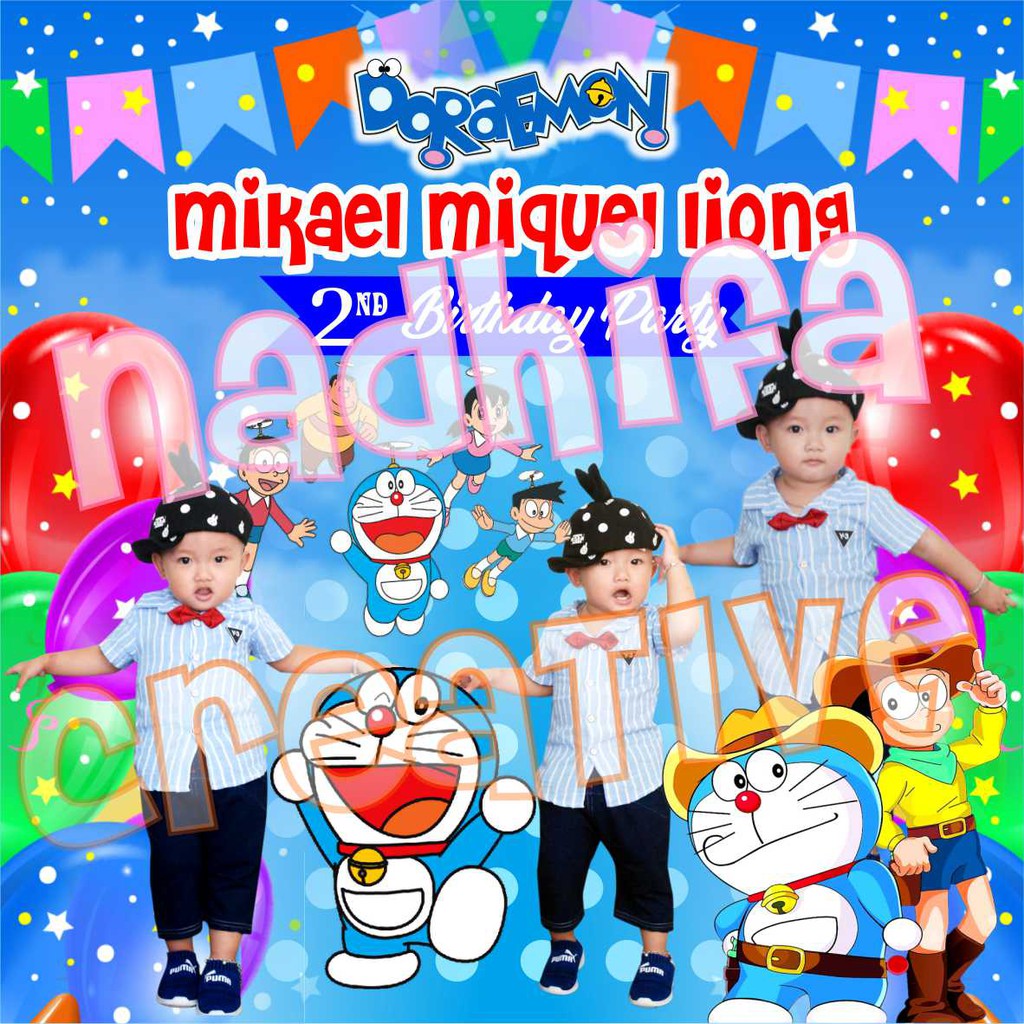 Jual Backdrop Doraemon/Banner Doraemon/Ulang Tahun/Birthday Party ...