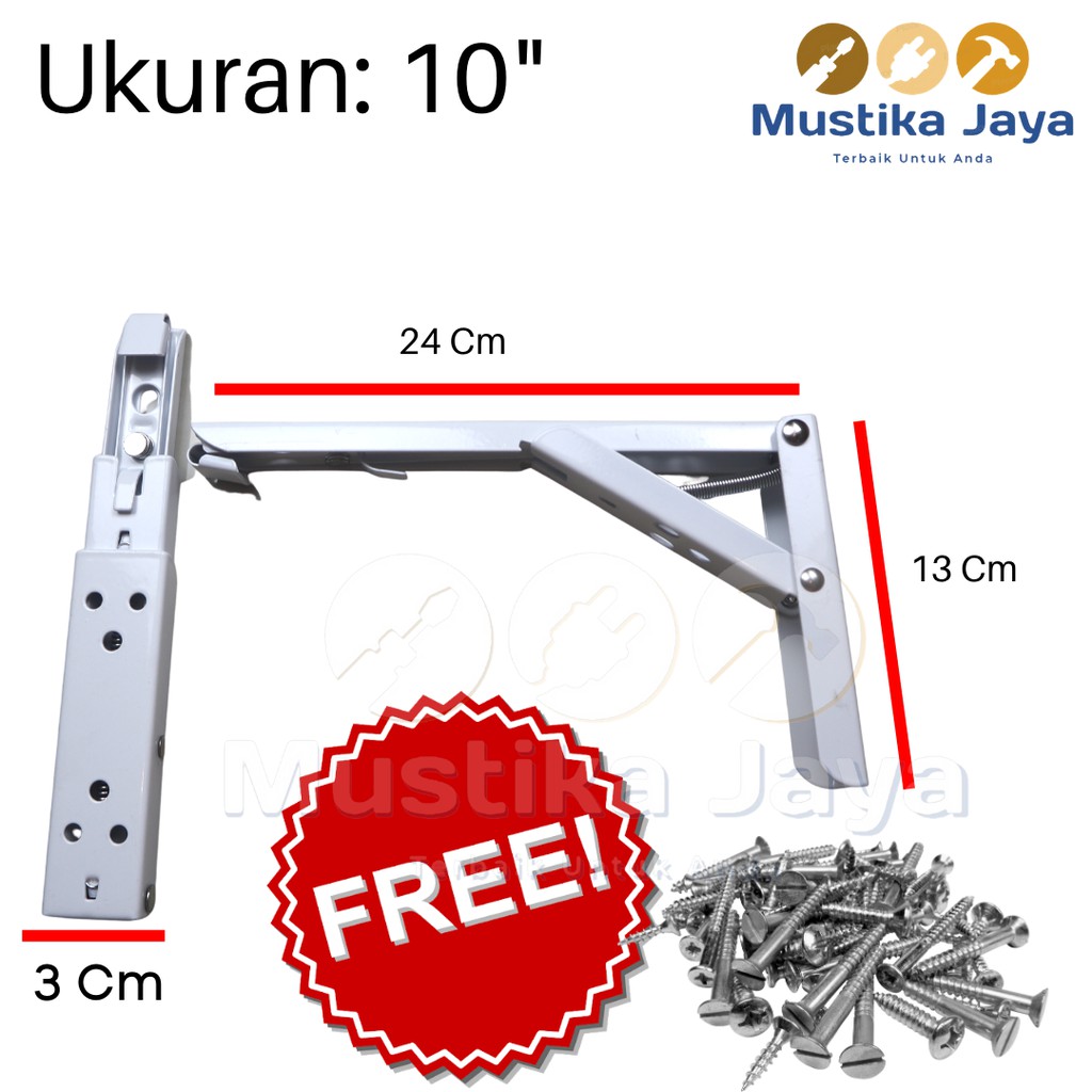 Jual Siku Meja Lipat Dinding Per Engsel Ambalan Rak Melayang Putih ...