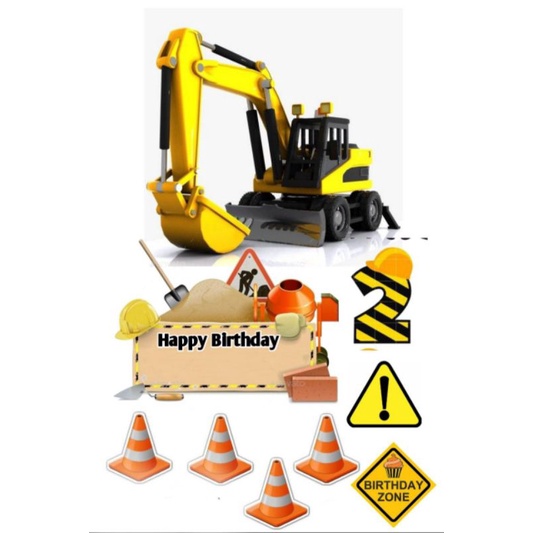 Jual Topper cake Excavator / eskavator / beko / konstruksi | Shopee ...