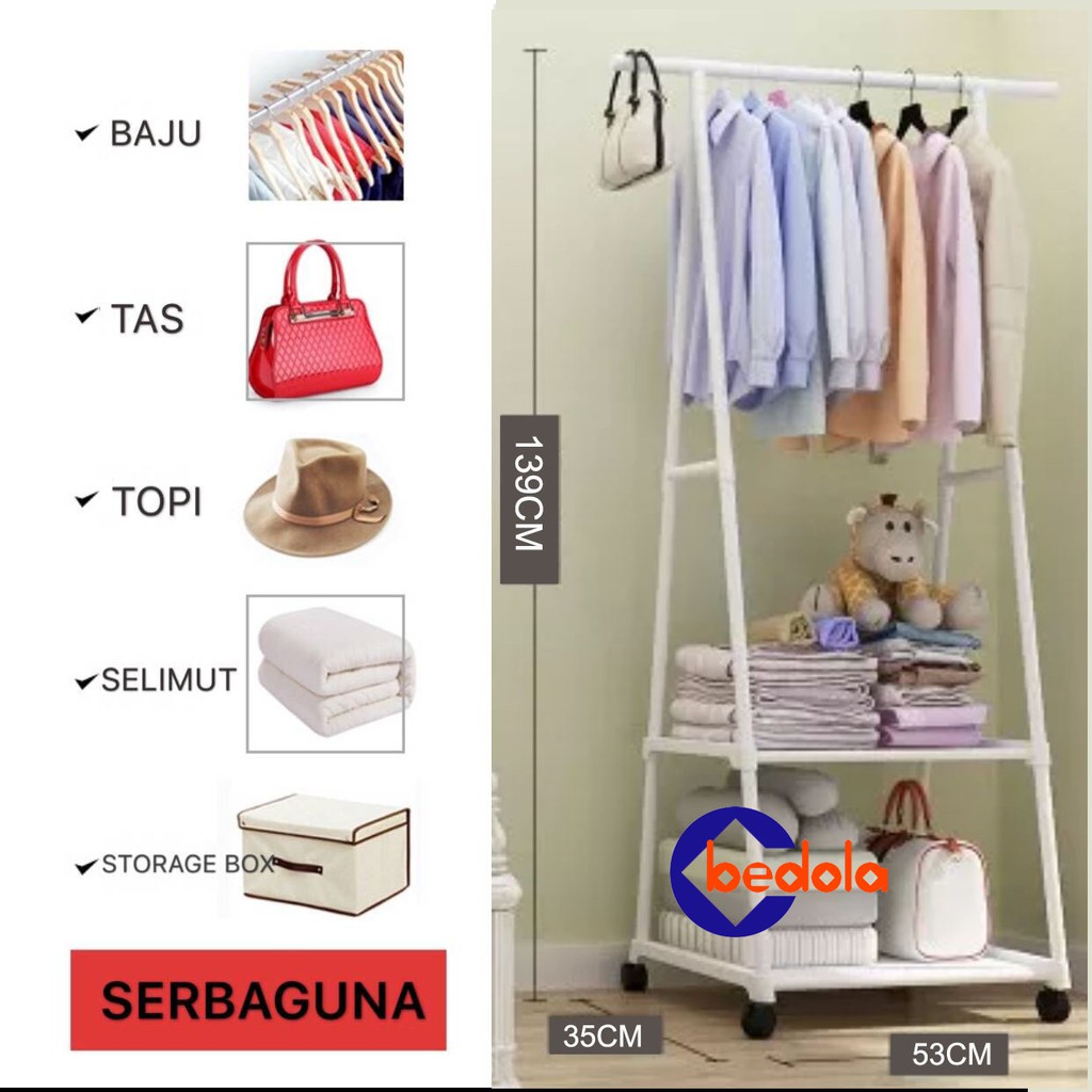 Jual Triangle stand hanger baju rak buku rak pakaian rak gantungan baju ...