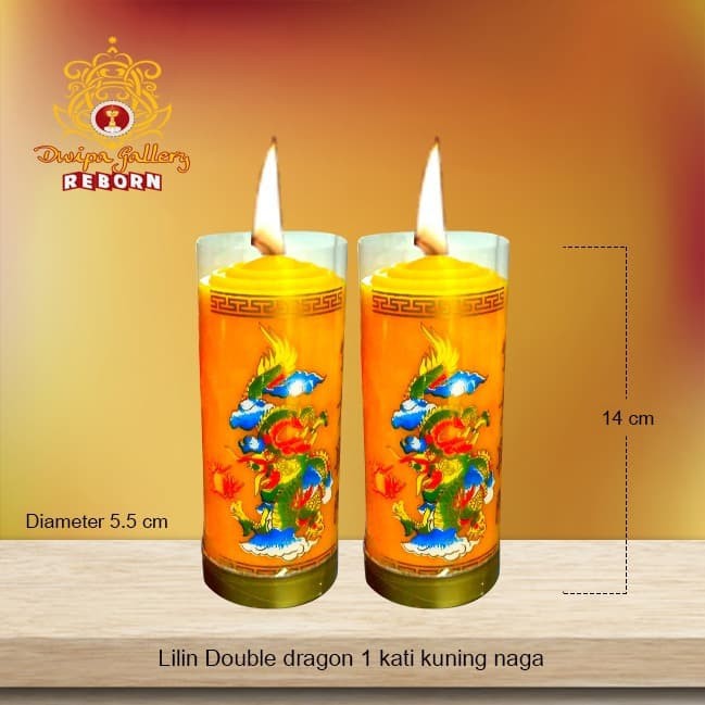 Jual Lilin Candle Puja Sembahyang Double Dragon 1 Kati Kuning Naga ...
